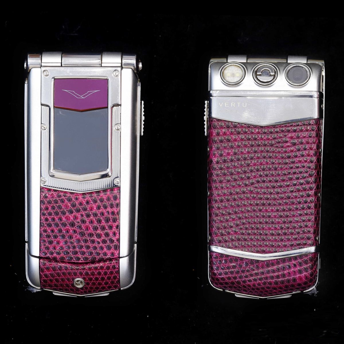 Vertu Constellation Ayxta Da Cá Sấu Màu Hồng - Hùng Luxury